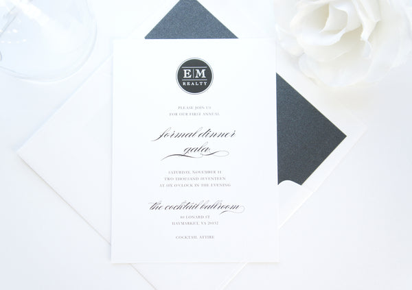 Elegant Corporate Event Invitation with Logo – KraftWeddingPapers