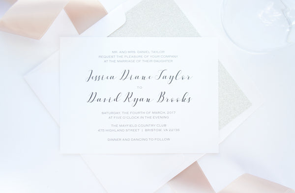 Modern Script Wedding Invitation - SAMPLE SET – KraftWeddingPapers