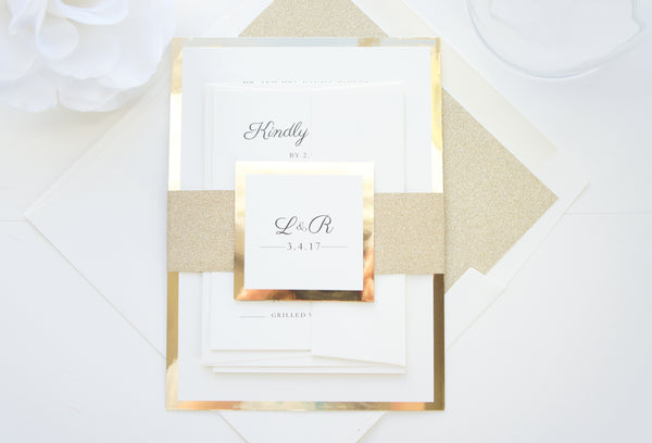 Classic Gold Glitter Wedding Invitation - DEPOSIT – KraftWeddingPapers